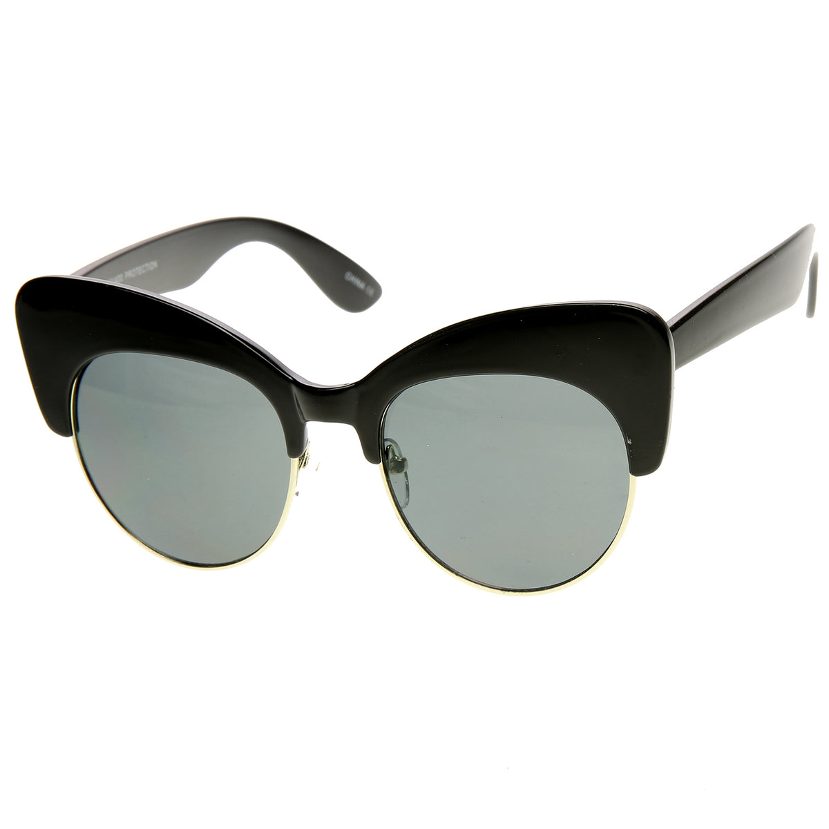 Womens Oversized High Fashion Semi Rimless Glam Cat Eye Sunglasses Sunglassla