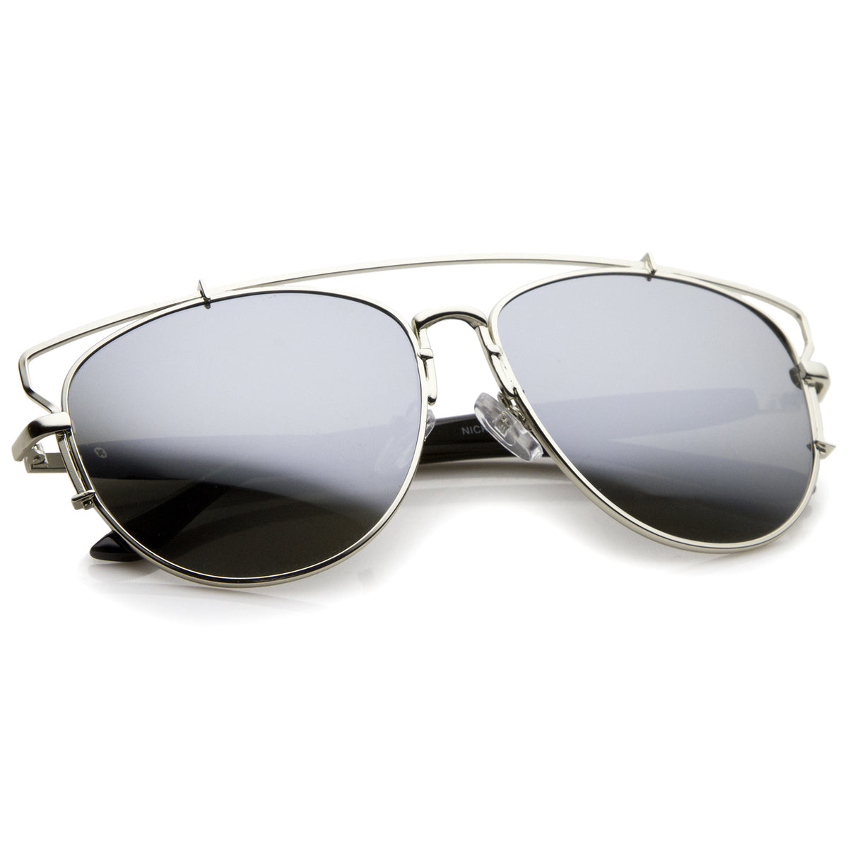 Modern Full Metal Crossbar Open Design Colored Mirror Aviator Sunglass Sunglassla
