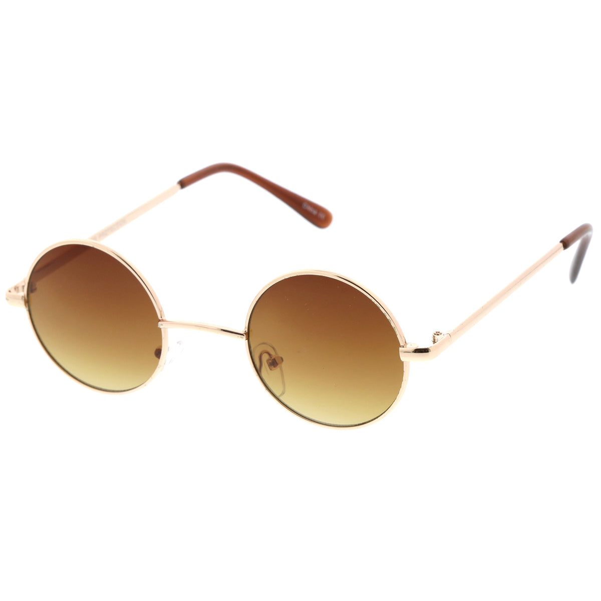 Small Retro Lennon Inspired Style Neutral Colored Lens Round Metal Sun