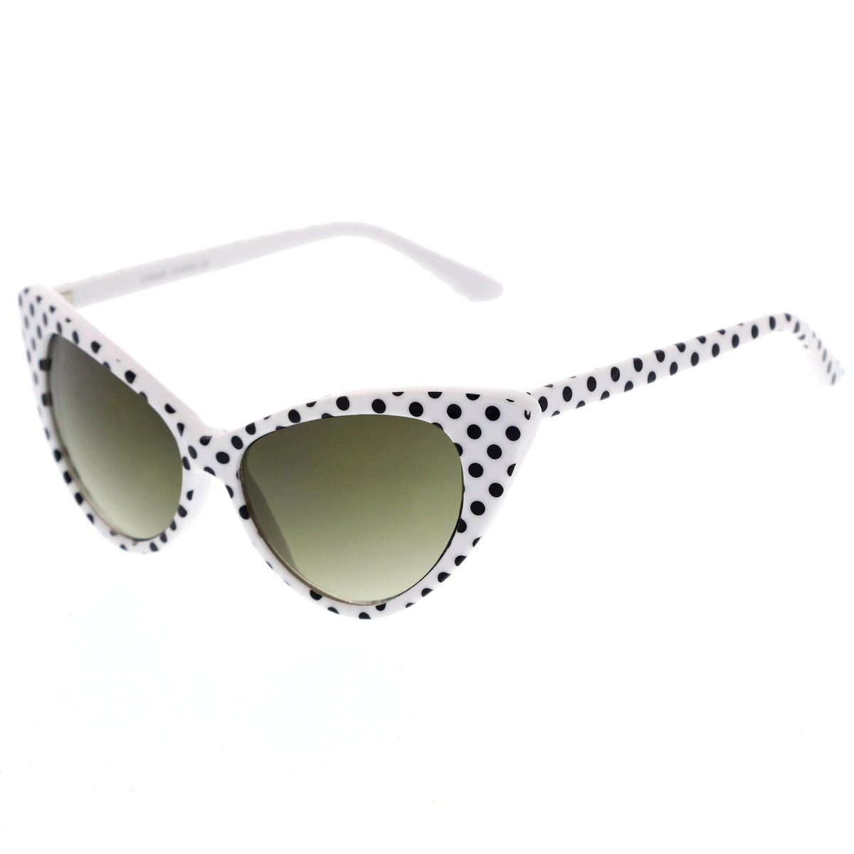 Womens Retro Polka Dot Oversize Cat Eye Sunglasses 50mm Sunglass La