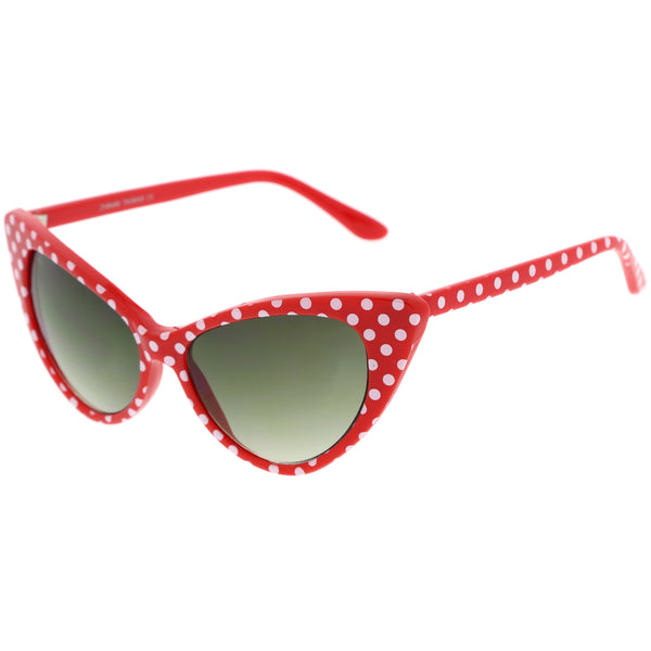 Womens Retro Polka Dot Oversize Cat Eye Sunglasses 50mm Sunglass La