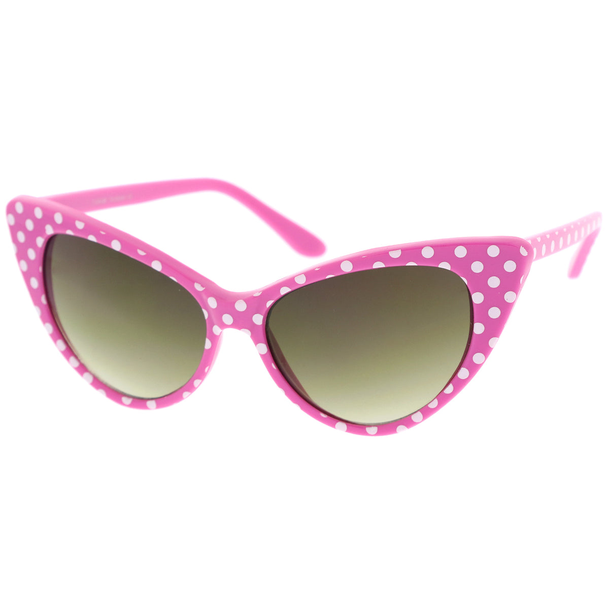 Womens Retro Polka Dot Oversize Cat Eye Sunglasses 50mm Sunglass La
