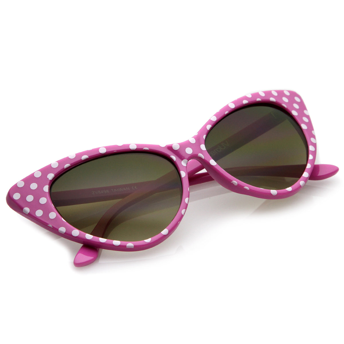 Womens Retro Polka Dot Oversize Cat Eye Sunglasses 50mm Sunglass La