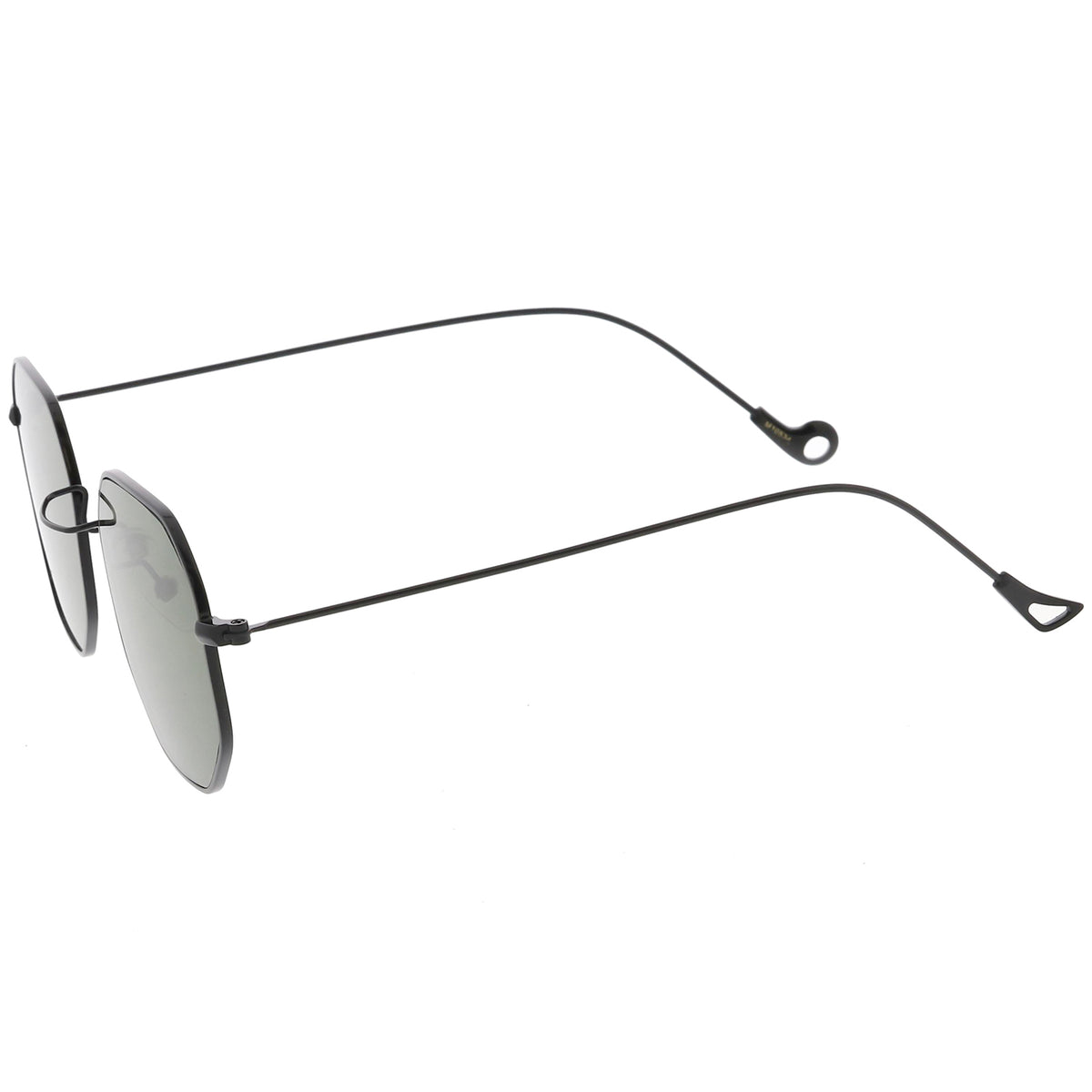 Geometric Octagon Sunglasses Ultra Slim Metal Neutral Colored Flat Len Sunglassla