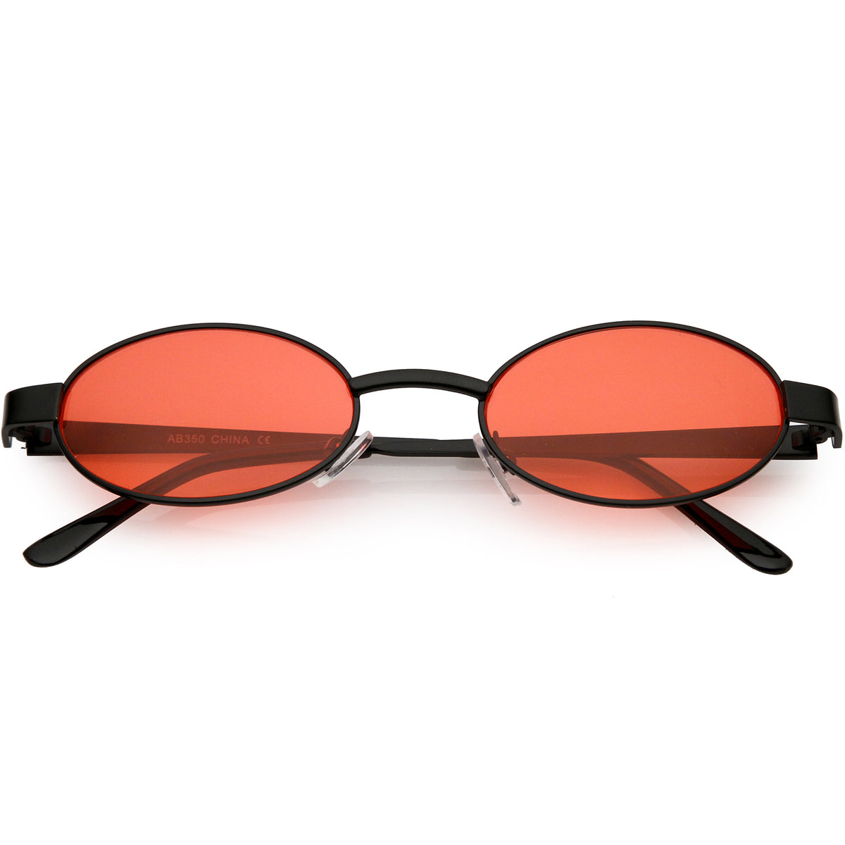 Retro Small Oval Sunglasses Metal Arms Color Tinted Lens 48mm Sunglassla