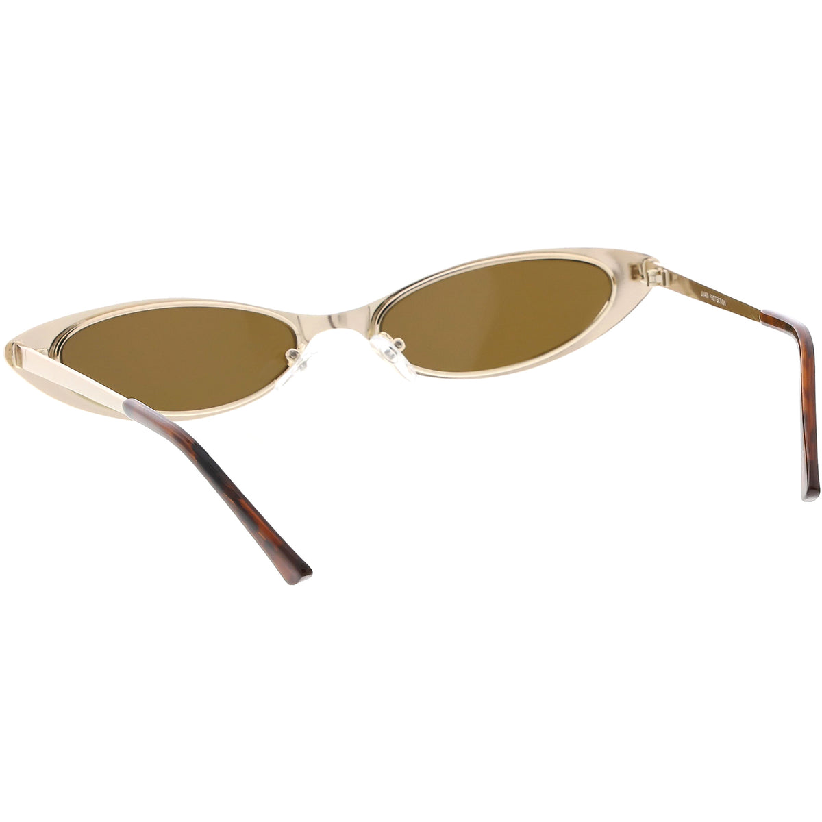 90s Small Slim Cat Eye Sunglasses Flat Metal Oval Lens 54mm Sunglass La